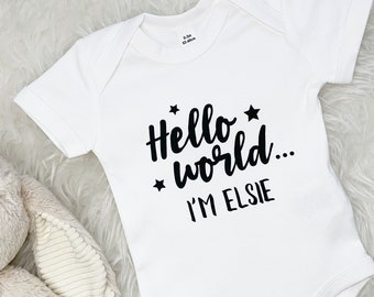 Personalised 'hello World' Baby Vest - Etsy