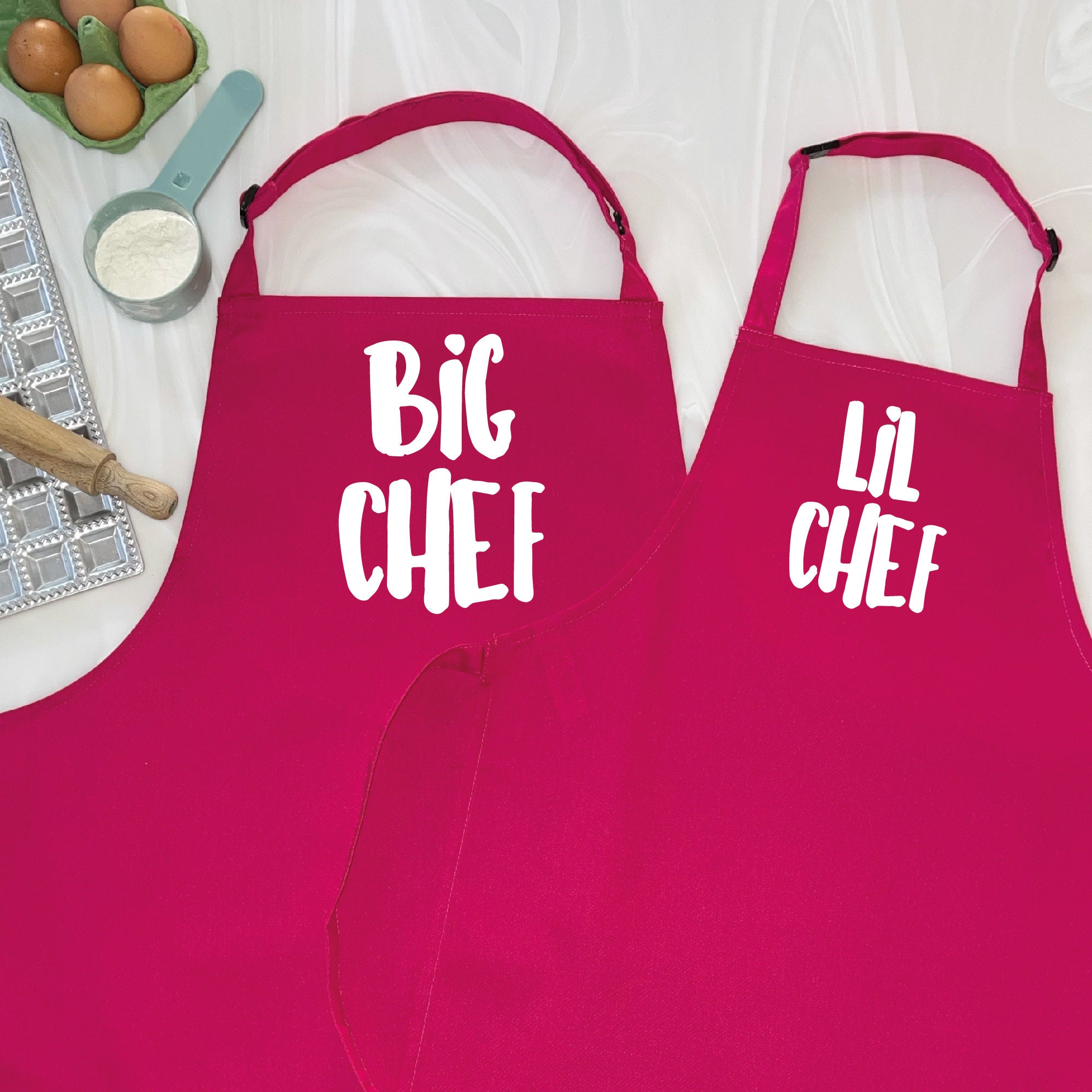 Big Chef Lil Chef Father and Child Matching Apron Set - Etsy UK