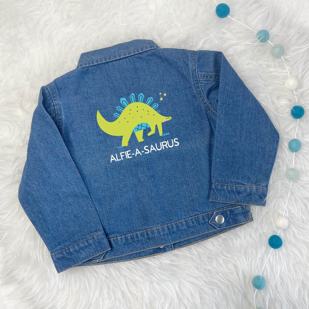 Kids Personalised Dinosaur Denim Jacket - Etsy