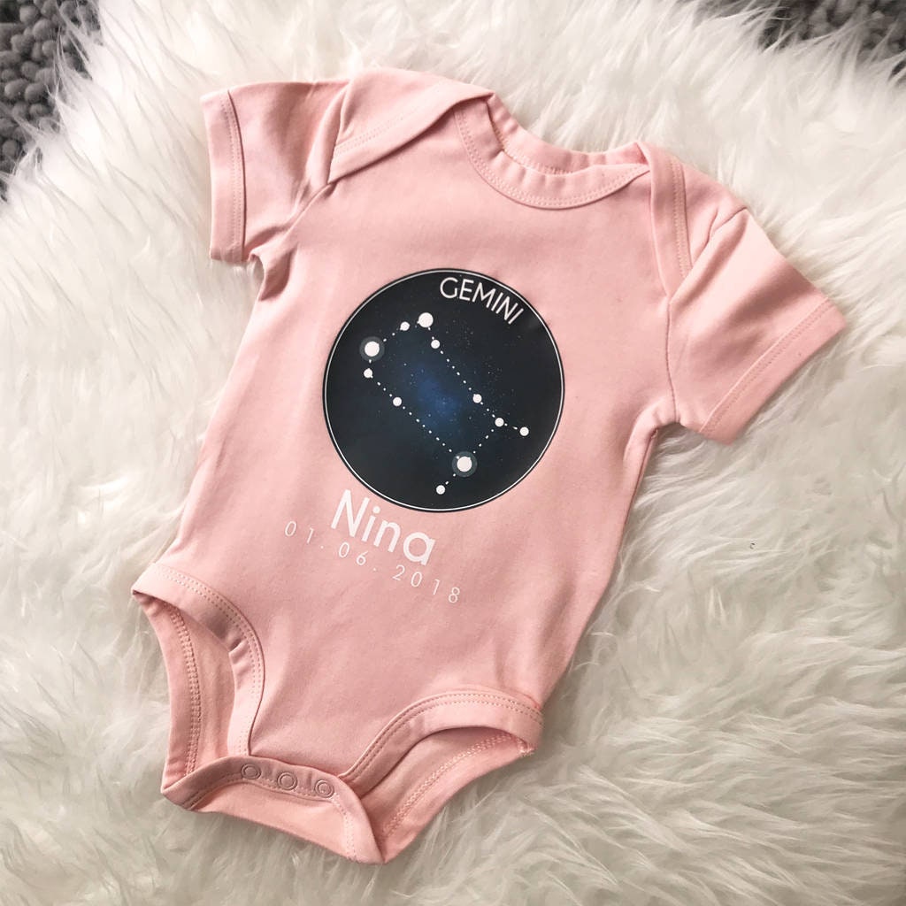 Star Sign Personalised Babygrow. Zodiac Baby Vest. New Baby - Etsy UK