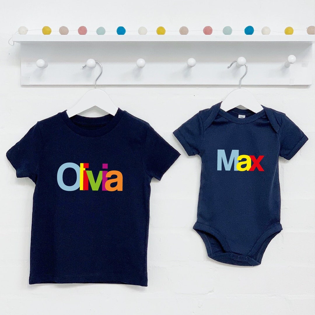 Traje personalizado de hermano hermana. Set multicolor - Etsy España