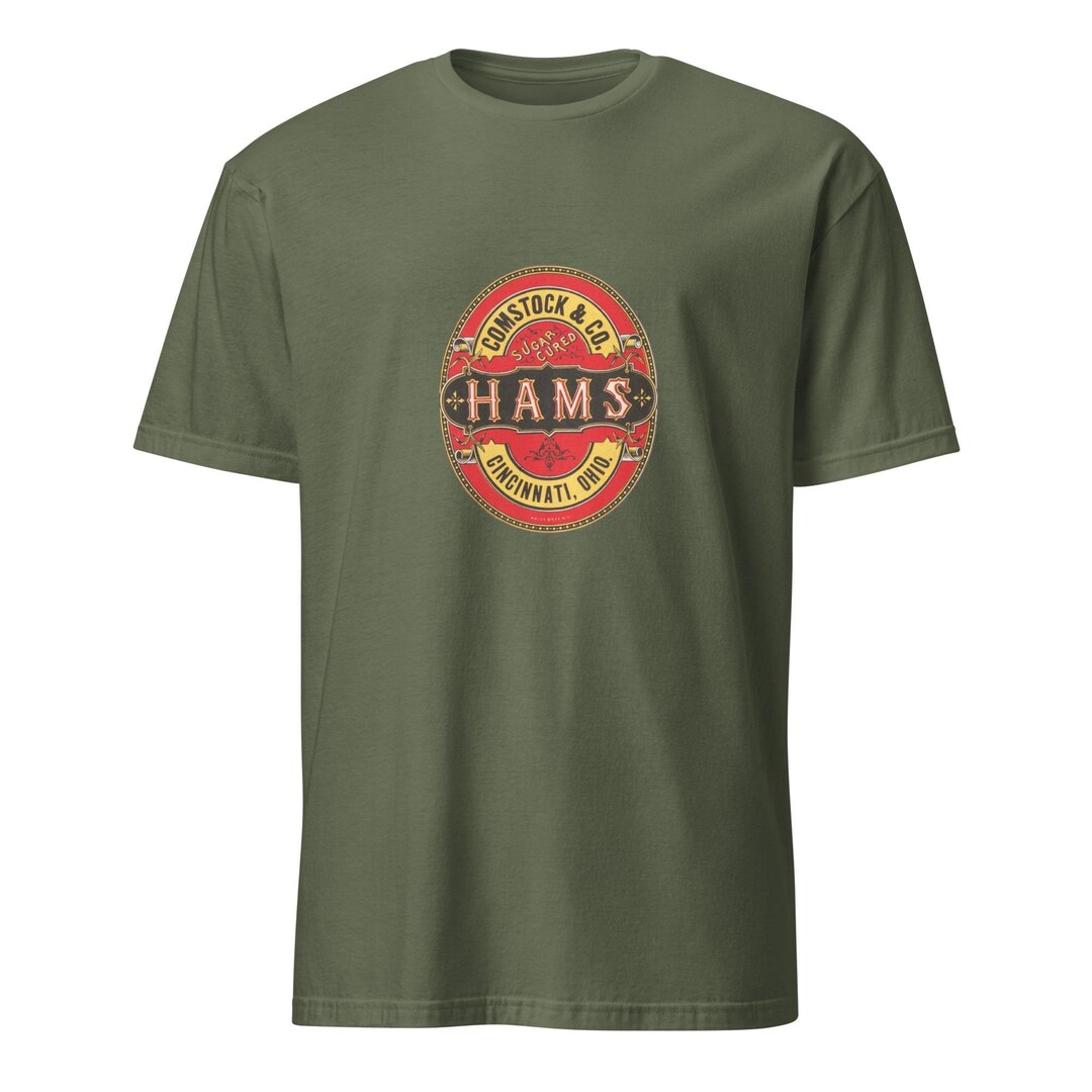 Comstock & Co. Sugar Cured Hams T-shirt Classic Cincinnati Meat Brand ...