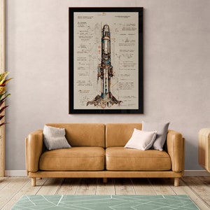 Rocket Schematics and Notes Poster AI Designed Rocket Art, AI Art, Wall ...