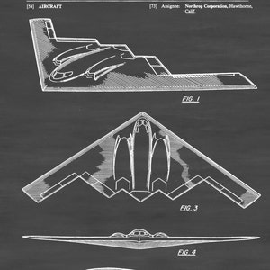 B-2 Bomber Patent Airplane Blueprint Aviation Art Airplane | Etsy