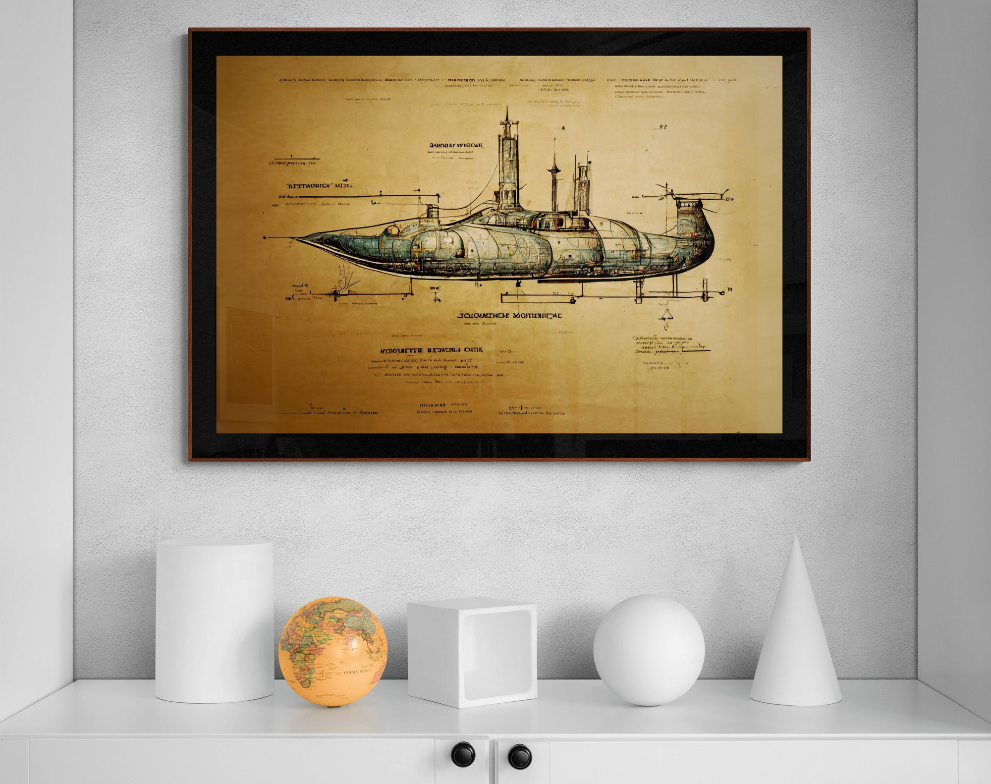 Leonardo Da Vinci Sketches Of Submarine