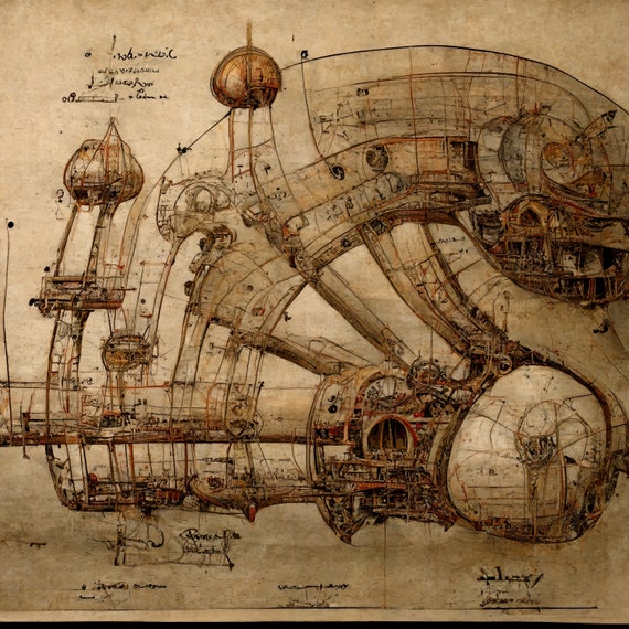 Leonardo Da Vinci Sketches Of Submarine