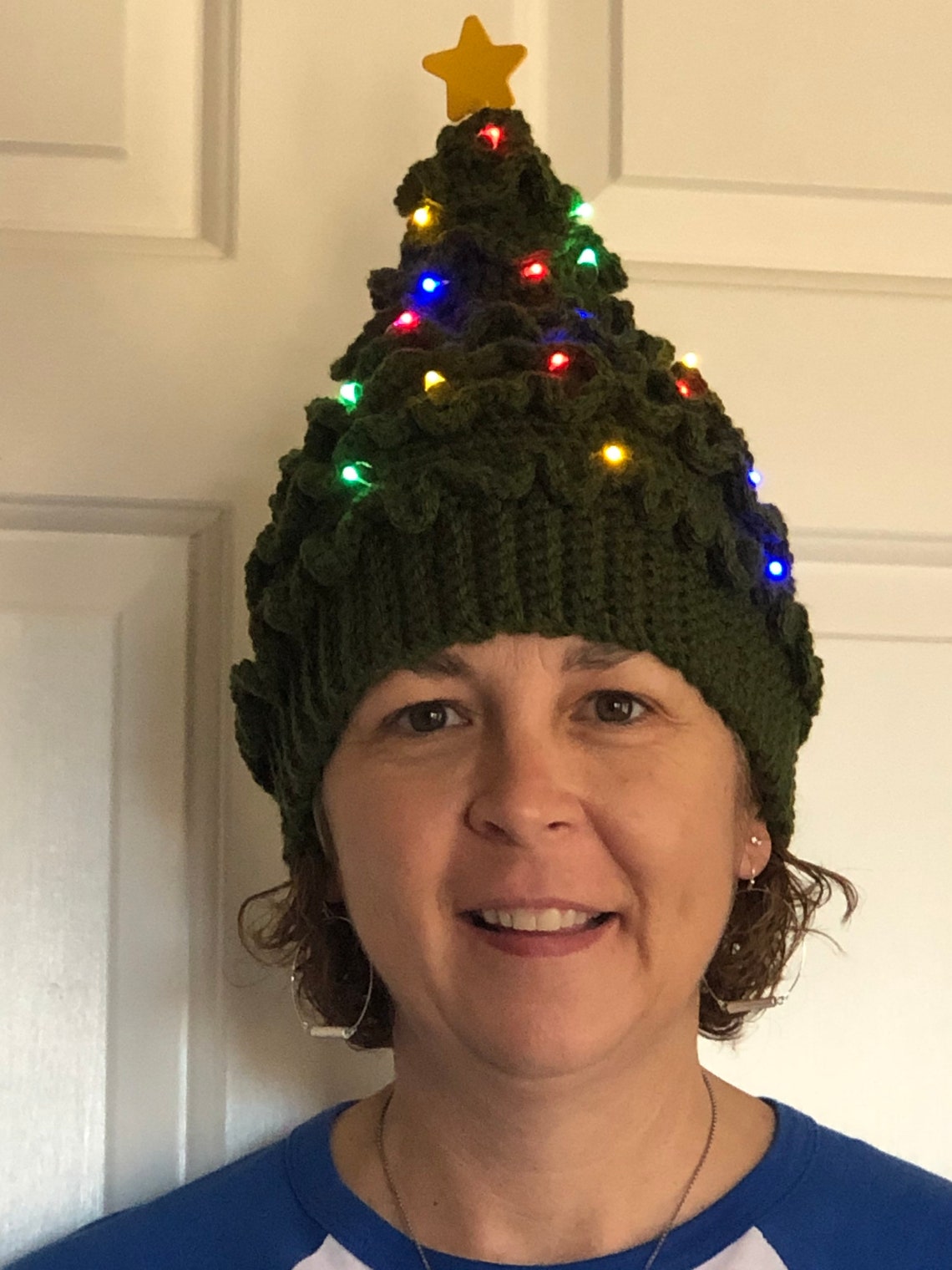 Crochet Lighted Christmas Tree Hat - Etsy