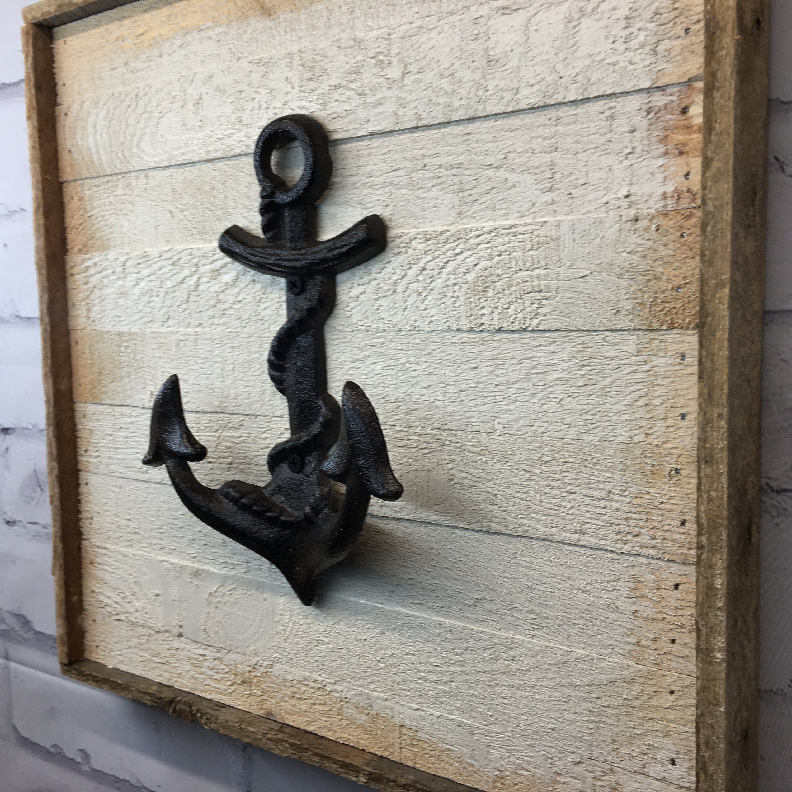 Rustic Metal Anchor Wood Wall Decor | Etsy