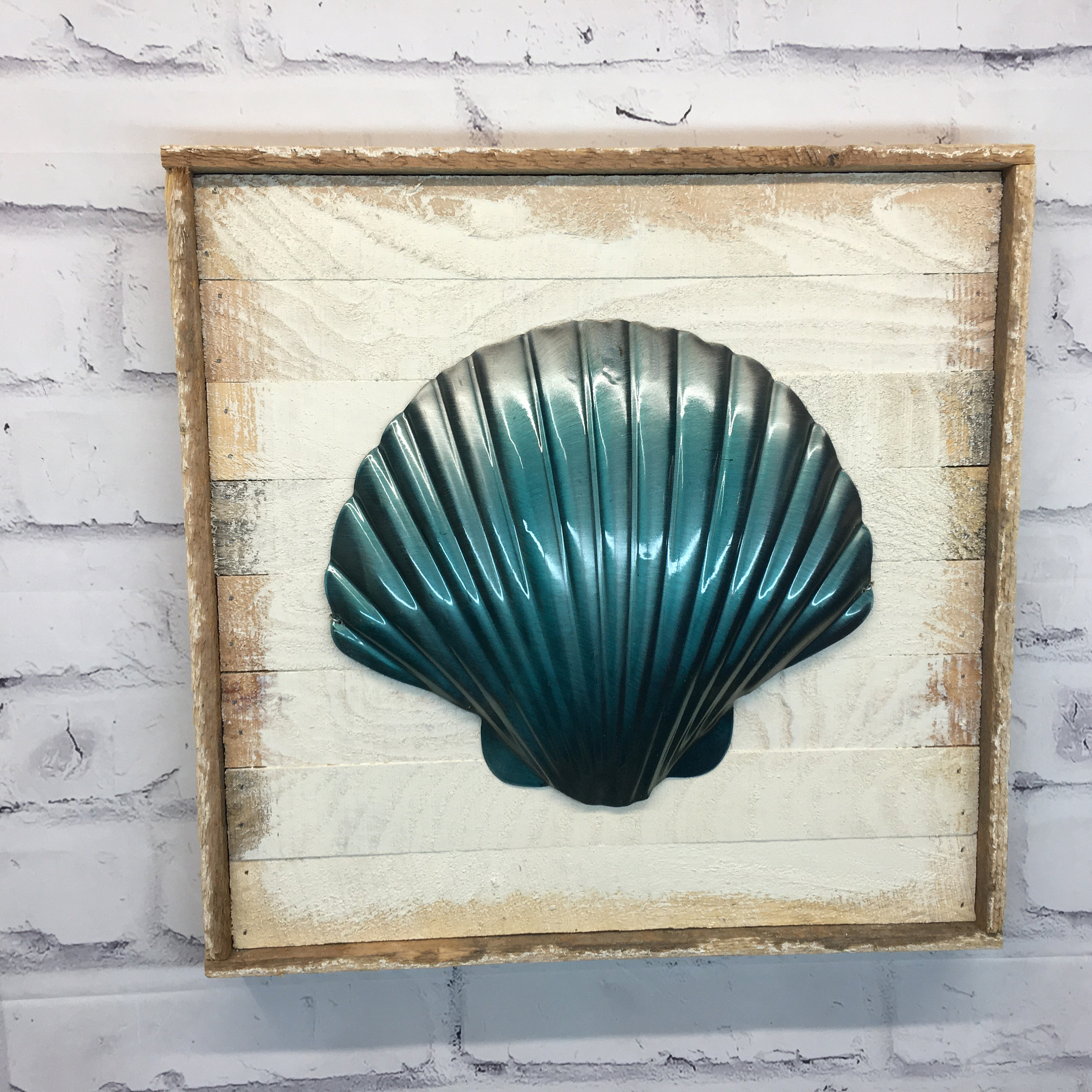 Rustic Metal Seashell Wood Wall Decor | Etsy