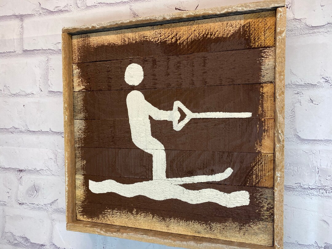 Rustic Water Skiing Wood Trail Marker Decor - Etsy