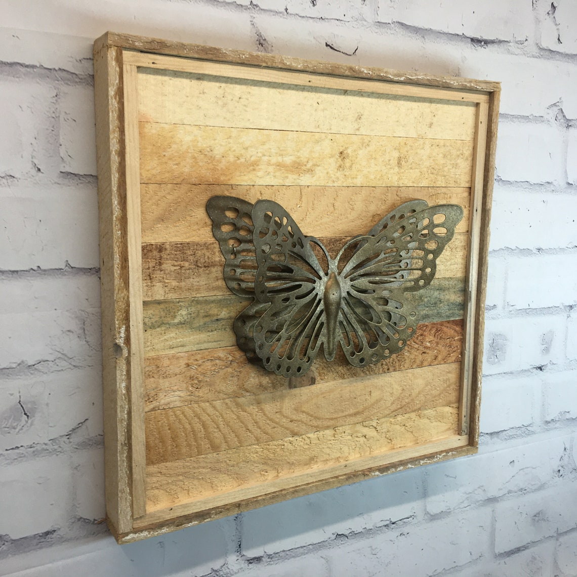 Rustic Metal Butterfly Wood Wall Decor | Etsy