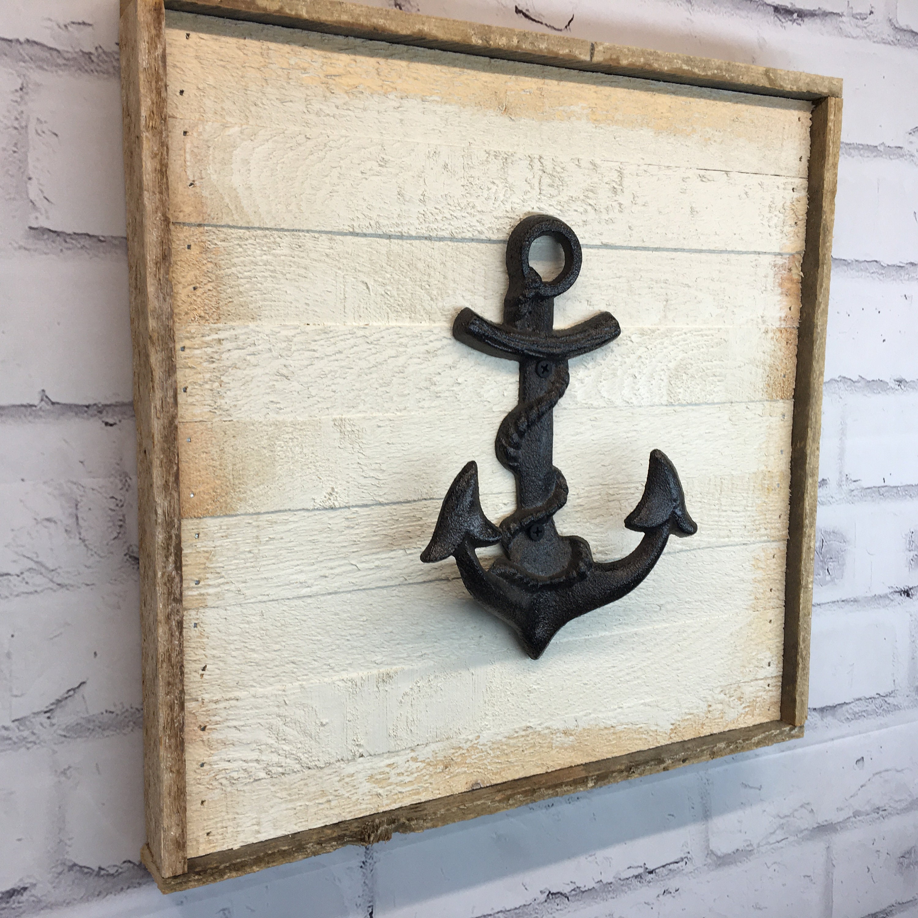 Rustic Metal Anchor Wood Wall Decor - Etsy UK