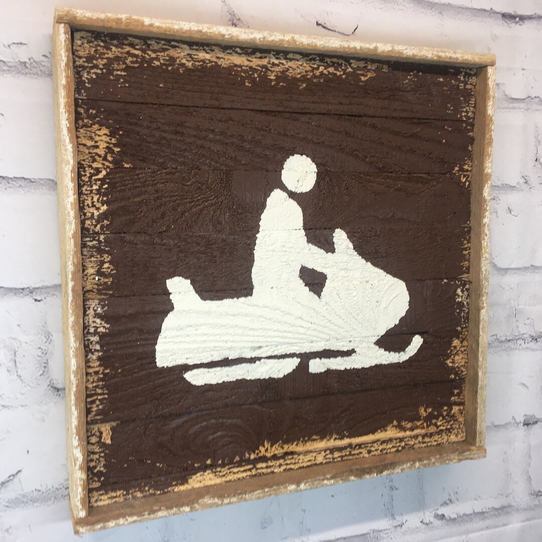 Rustic Snowmobile Wood Trail Marker Decor - Etsy