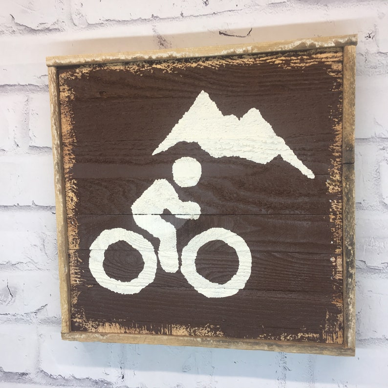 Rustic Mountain Bike Wood Trail Marker Decor - Etsy