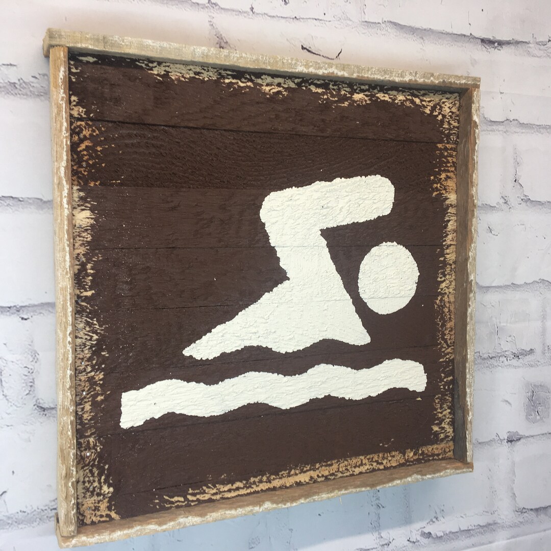 Rustic Swimming, Swimmer Wood Trail Marker Sign - Etsy