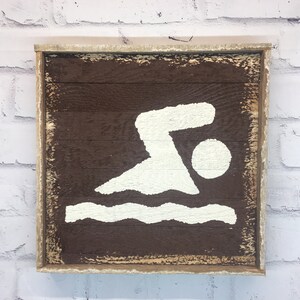 Rustic Swimming, Swimmer Wood Trail Marker Sign - Etsy