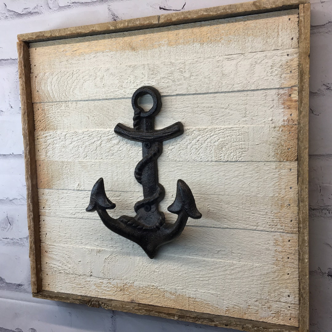 Rustic Metal Anchor Wood Wall Decor - Etsy UK
