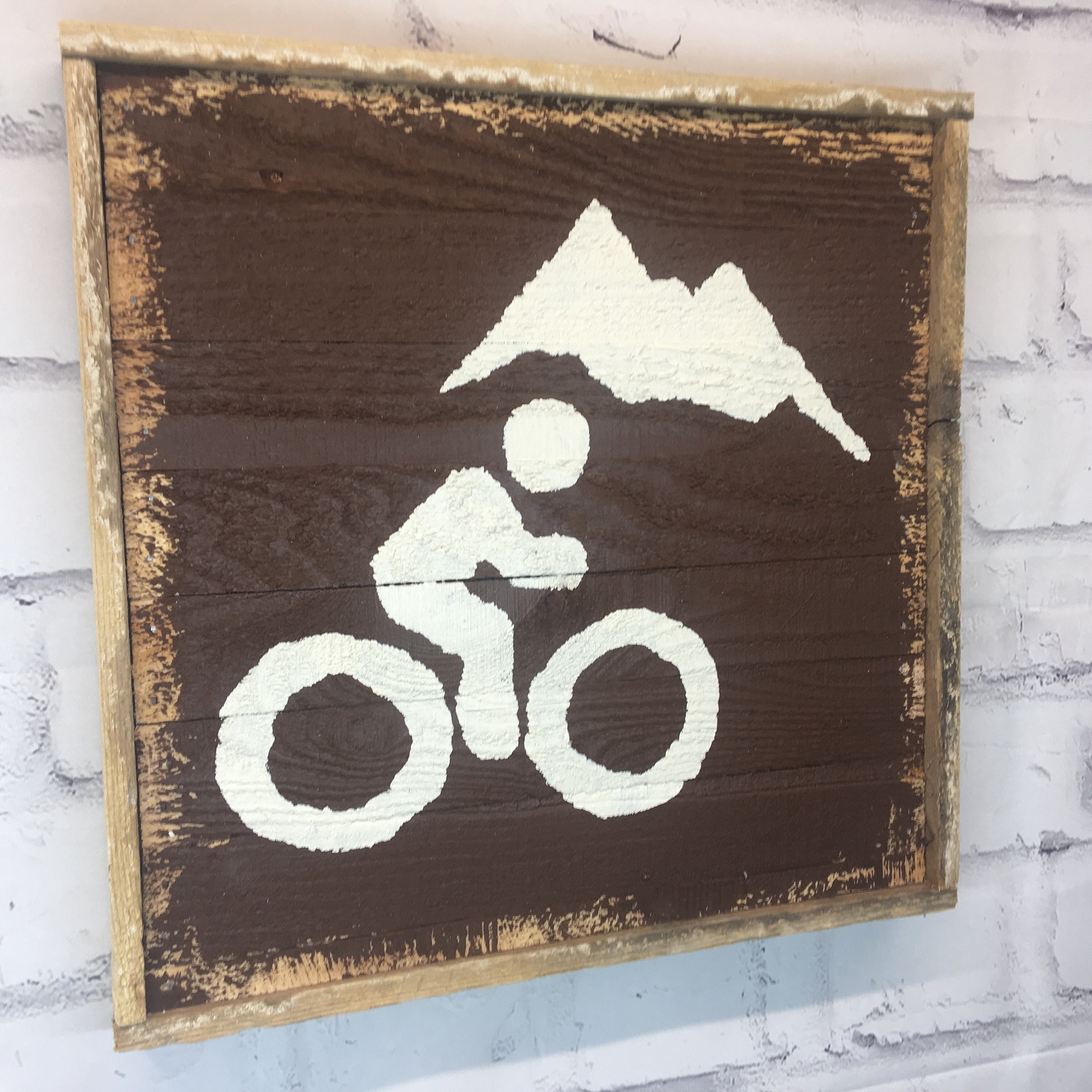 Rustic Mountain Bike Wood Trail Marker Decor | Etsy