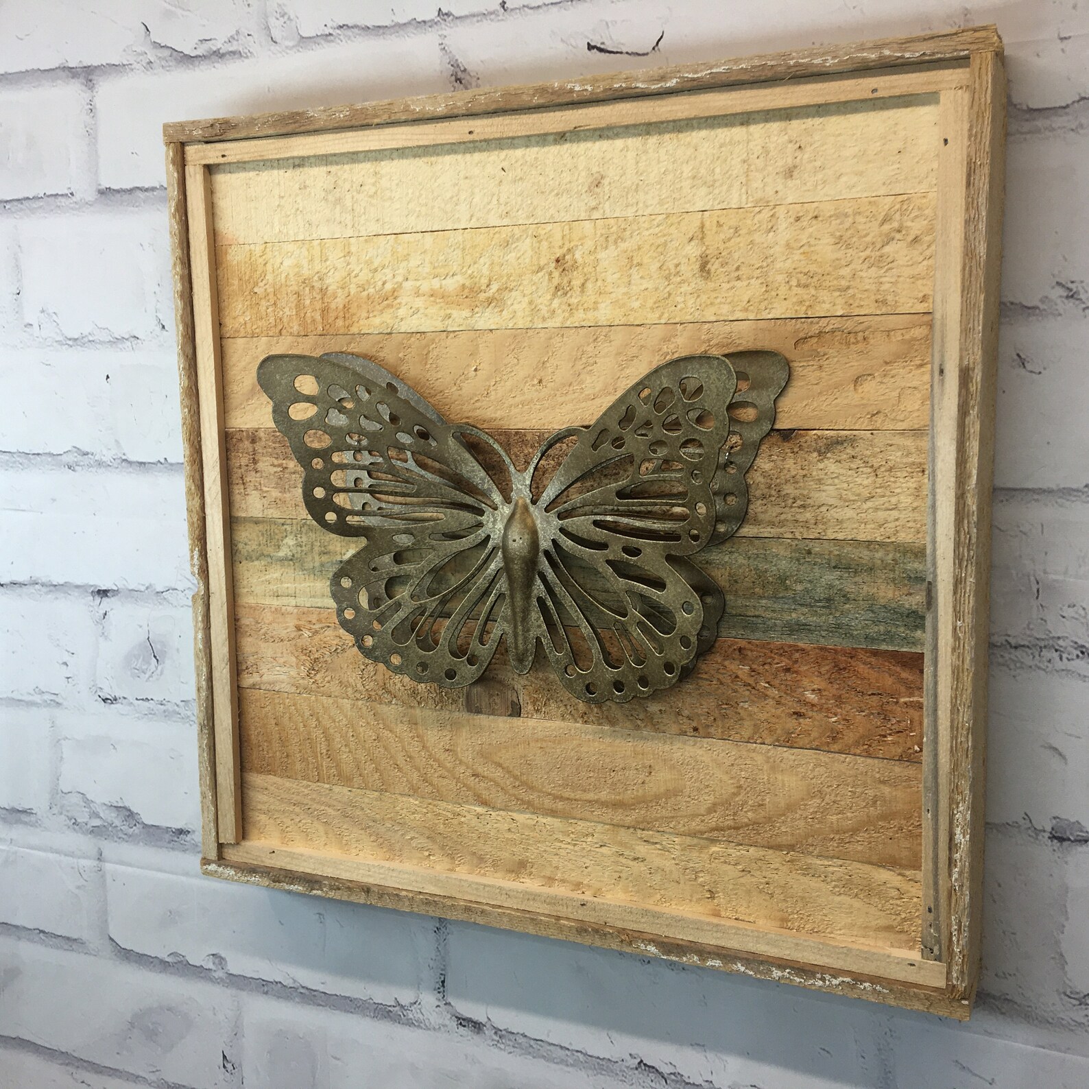 Rustic Metal Butterfly Wood Wall Decor - Etsy
