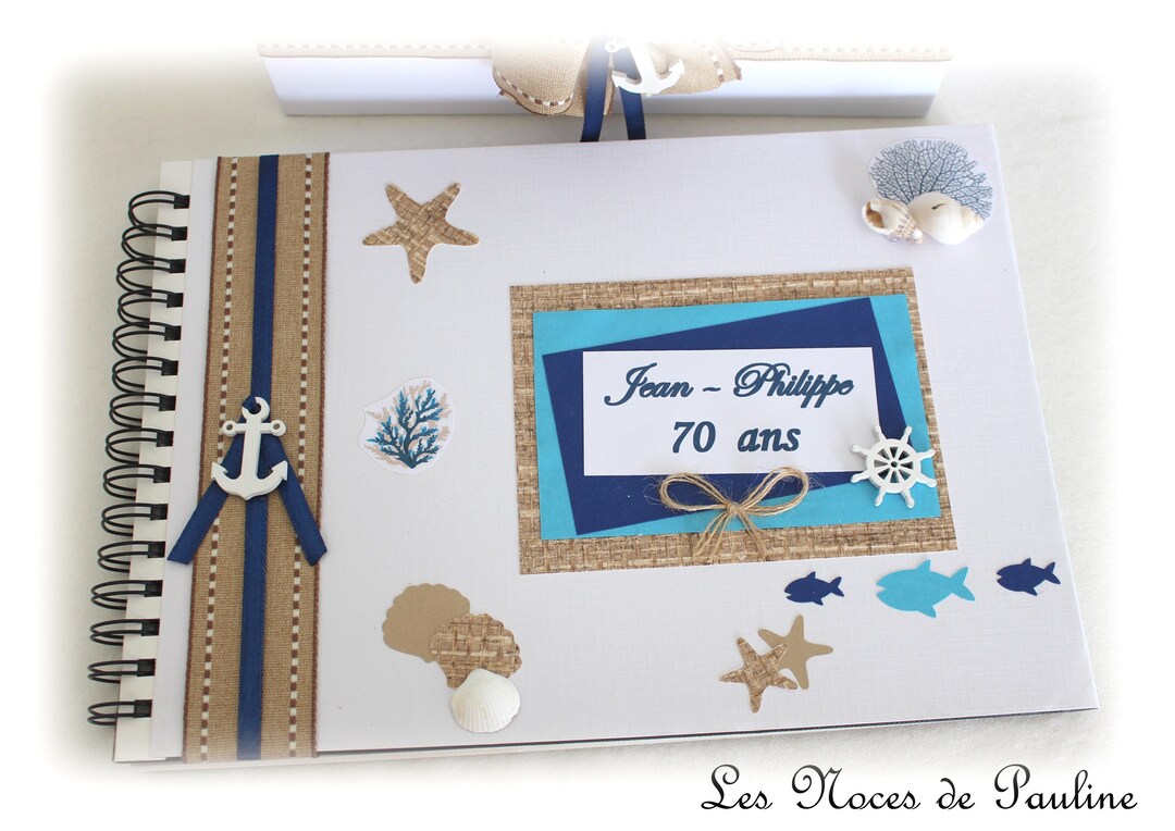 Sea-themed Guestbook, Ocean-themed Ballot Box, Personalized Blue ...