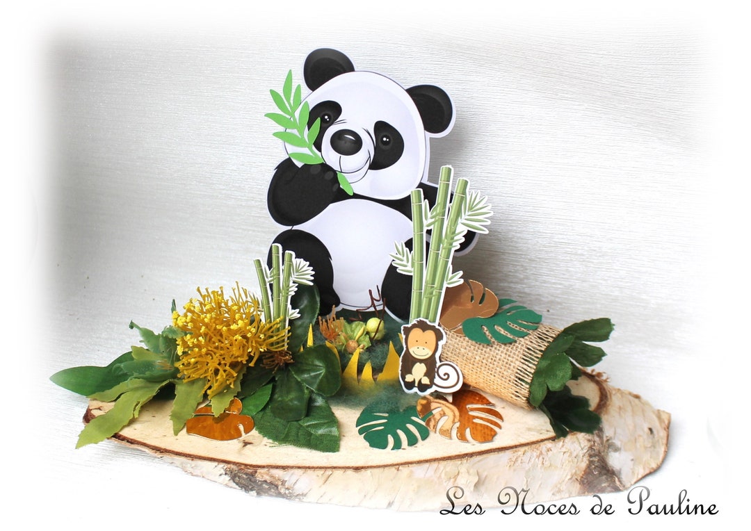 Panda Centerpiece Baptism, Birthday, Jungle Animal Theme - Etsy