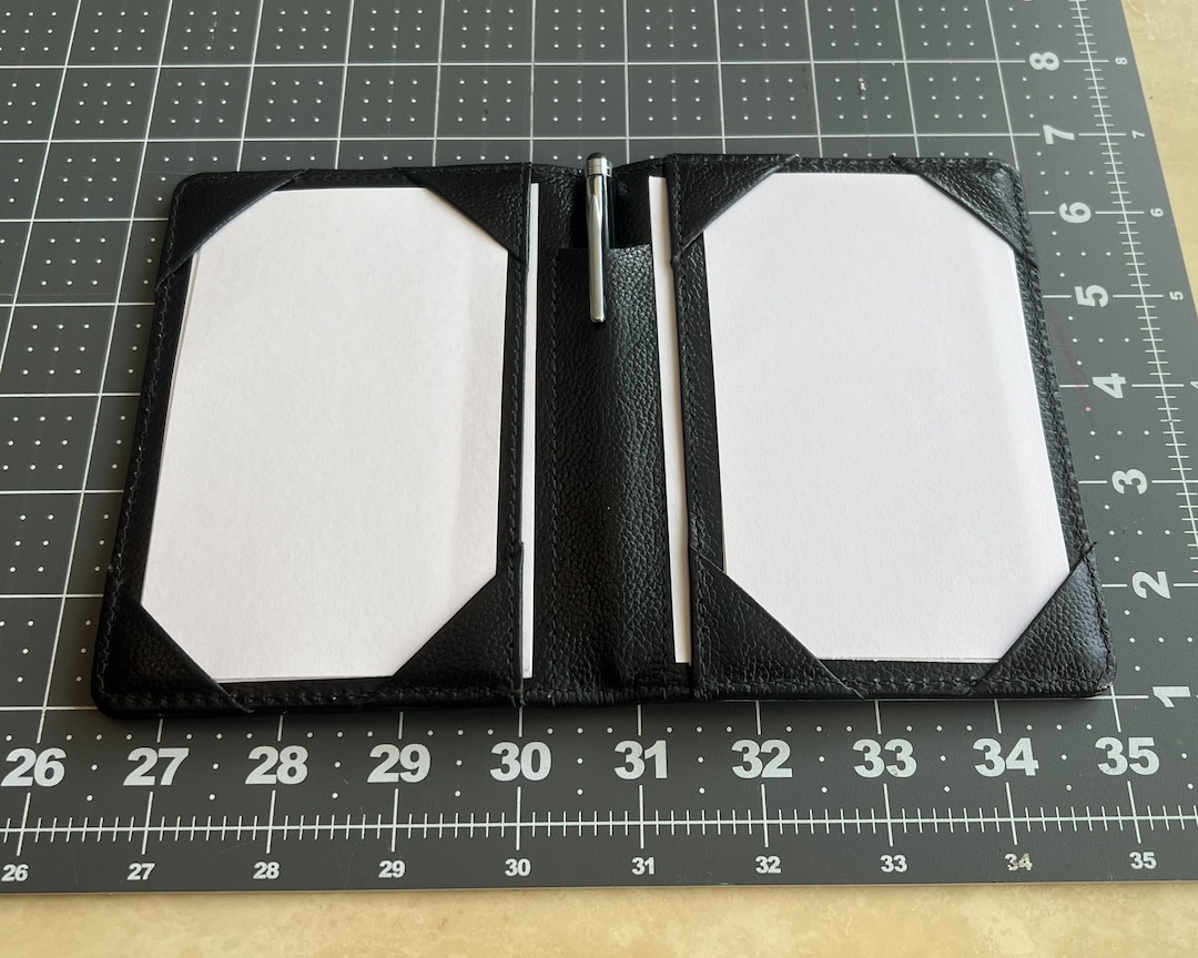Leather Index Card Holder: Black 3x5 Notepad Padfolio - Etsy