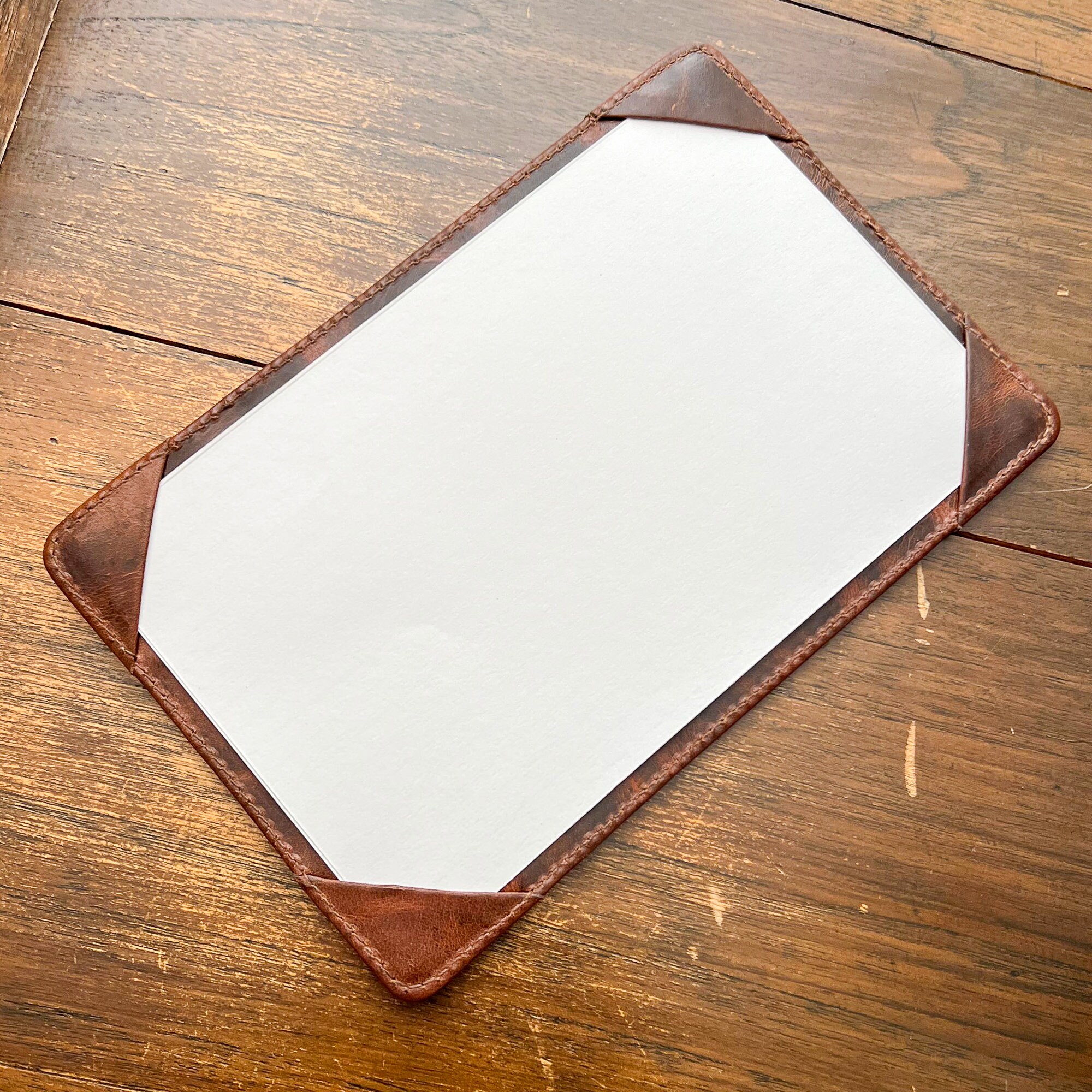 XXL Full Grain Leather Jotter: 5x8 Card Holder Padfolio - Etsy