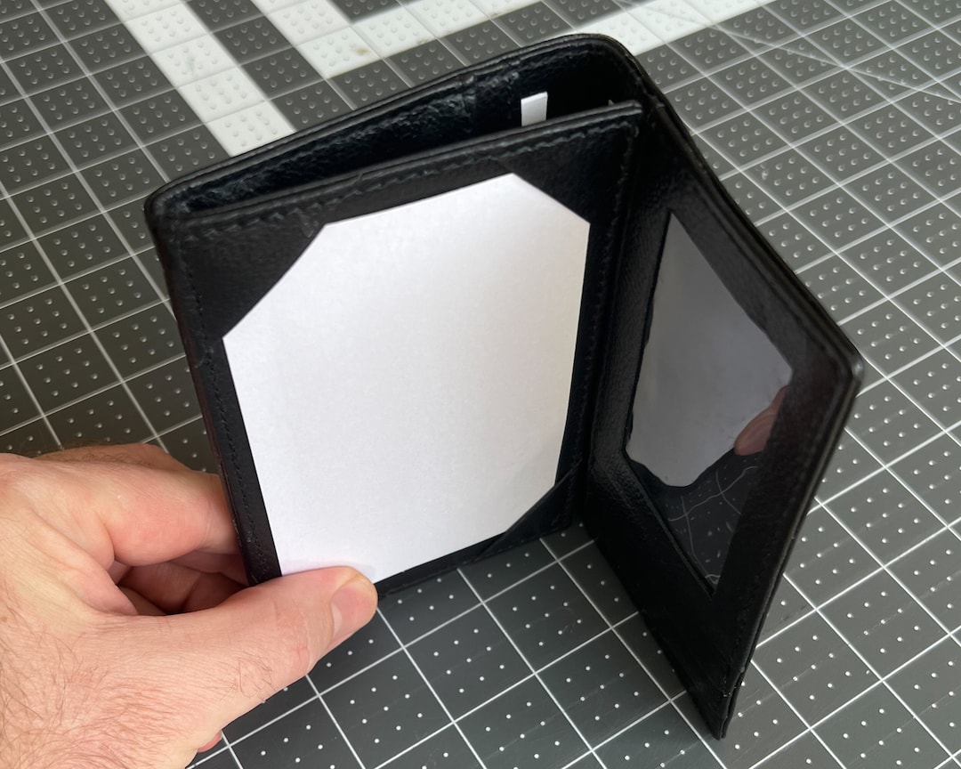 Index Card Holder Trifold - Padfolio Jotter - Black 100% Leather ...