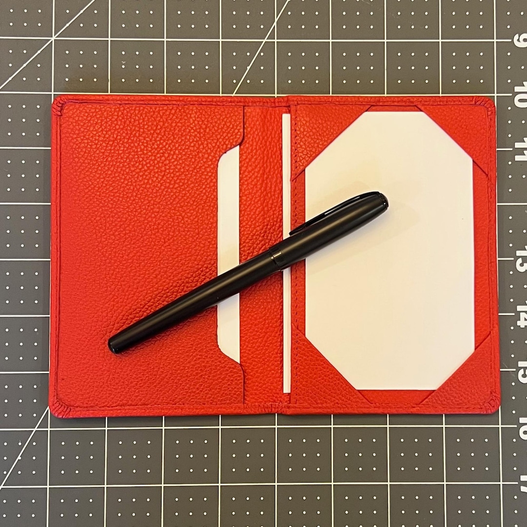 Red Vienna Leather Bifold Jotter | 3x5 Index Card Padfolio & Passport ...