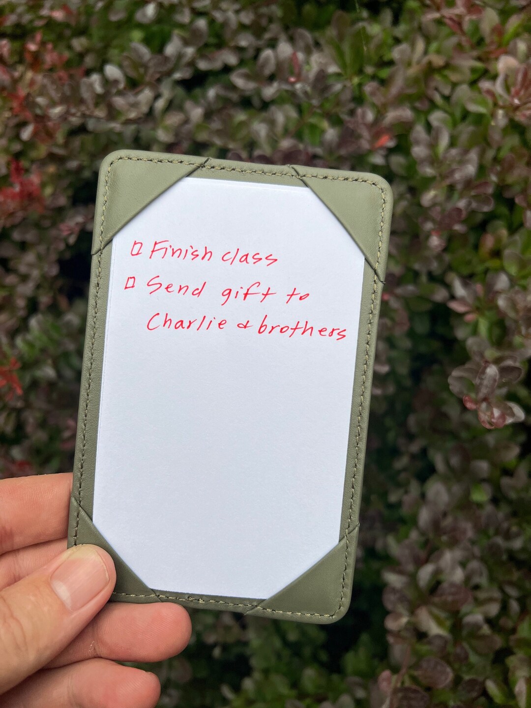 Jotter Olive Green 100% Daino Calfskin Leather Slim Pocket Notepad for ...