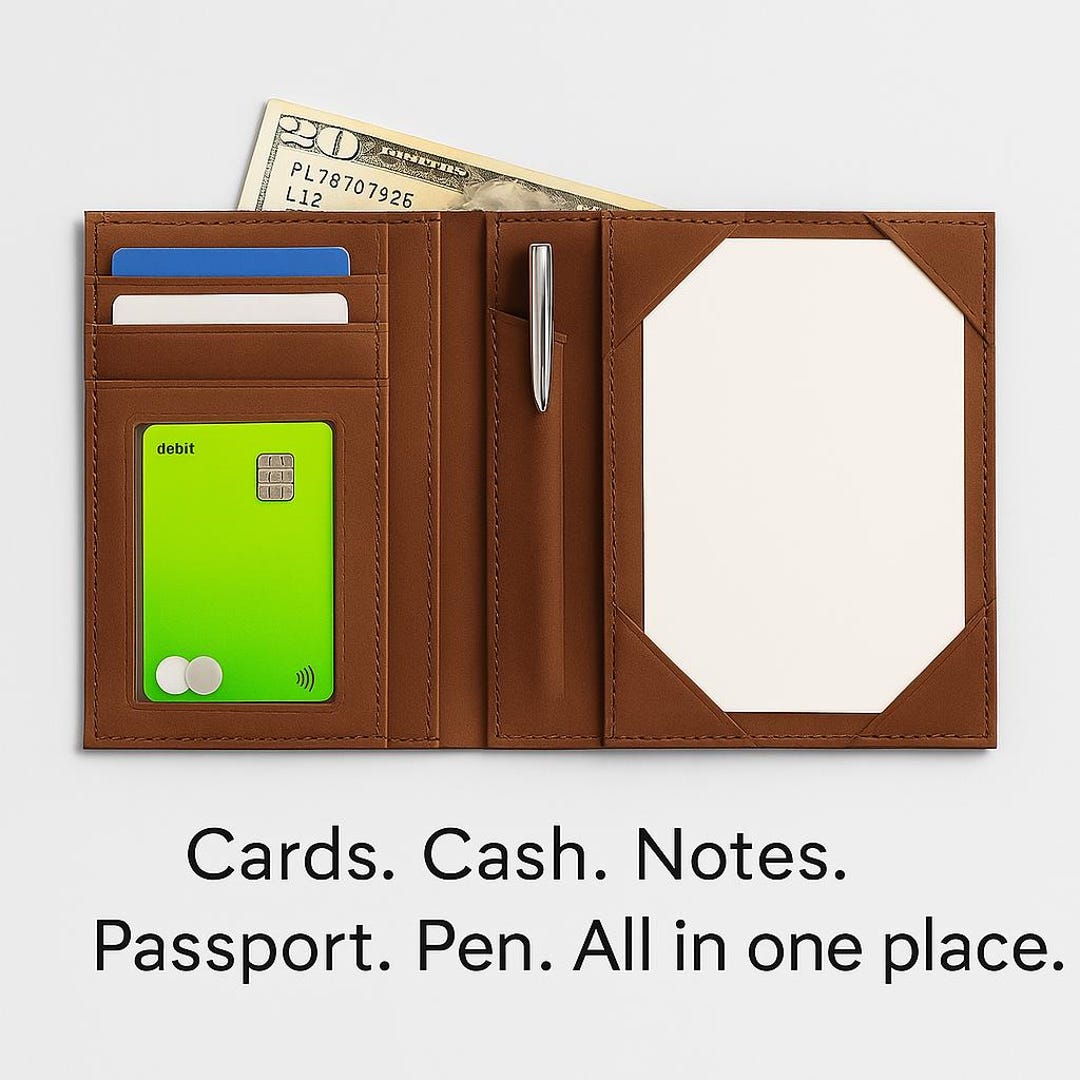 Brick Russet Red Nubuck Leather Bifold Jotter Wallet With Pen Sleeve ...