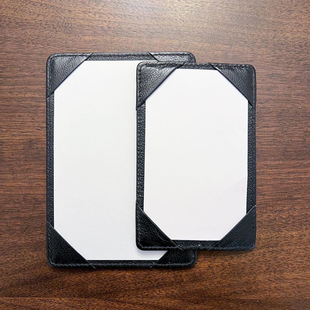 XL BLACK LEATHER Jotter Sleek Pocket-sized Notepad, Field Notes Cover ...