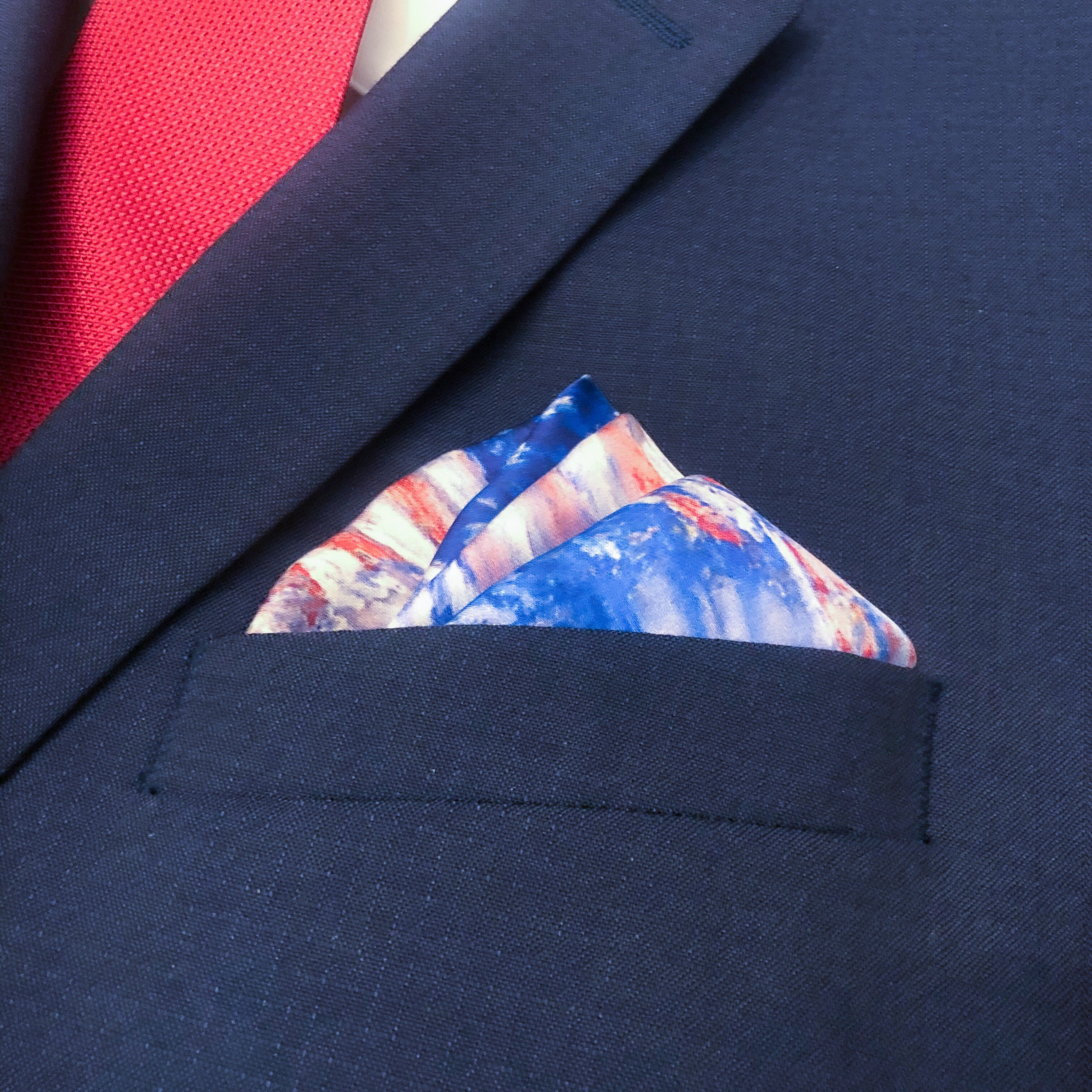 NYC Pocket Square- Patriotic Pocket Square, Silk Scarf, American Flags ...