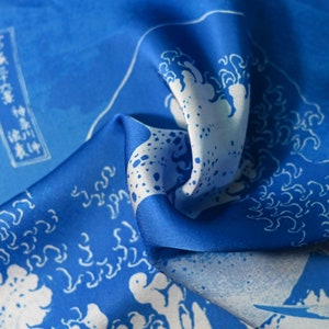 Pocket Square Remix of the Great Wave of Kanagawa Handkerchief Silk ...