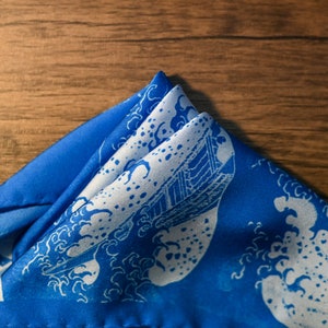 Pocket Square - Remix of the Great Wave of Kanagawa - Handkerchief ...