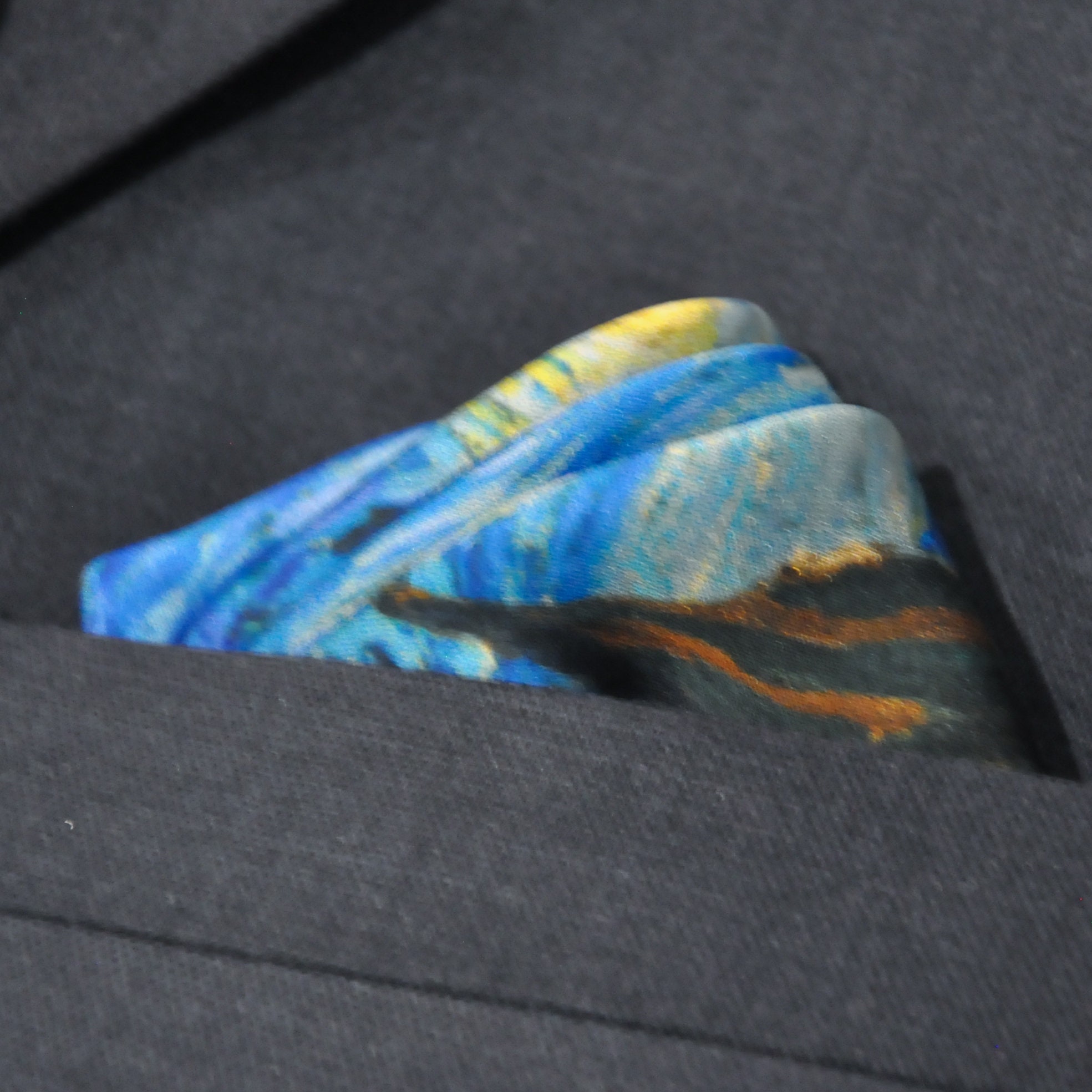Van Gogh Starry Night Pocket Square - Charmeuse Silk Handkerchief - Etsy