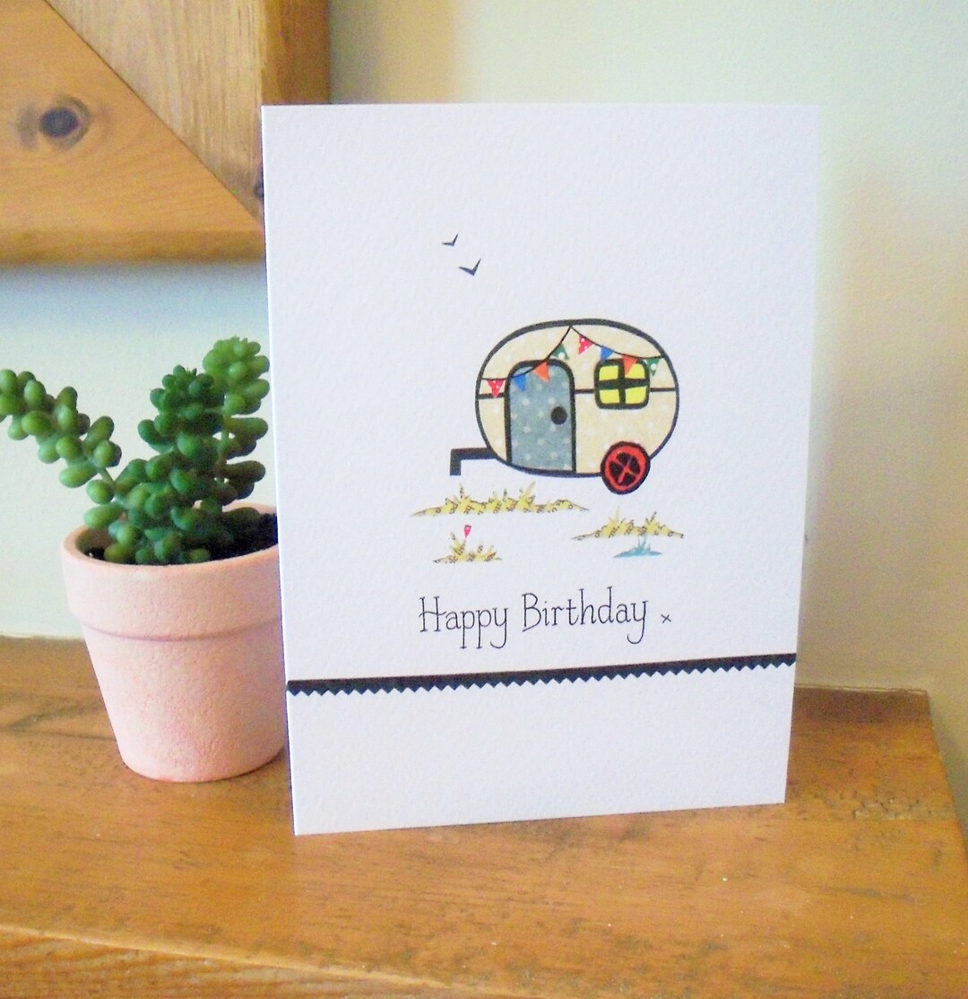 Caravan Birthday Card: Hand-cut Paper Design, Travel Gift - Etsy