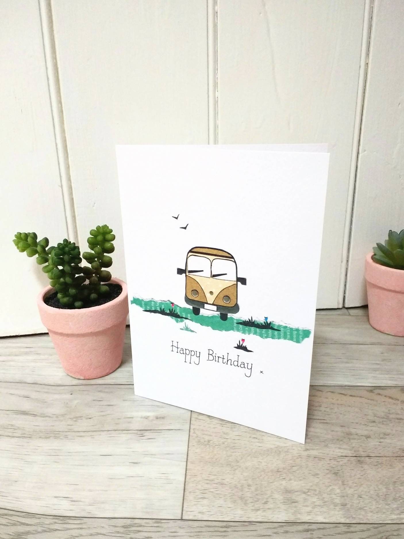 Campervan card camper birthday card campervan gift friend | Etsy