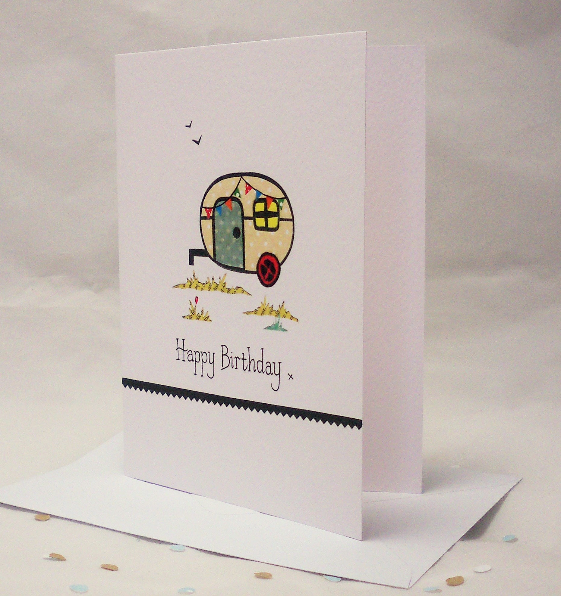 Caravan Birthday Card: Hand-cut Paper Design, Travel Gift - Etsy