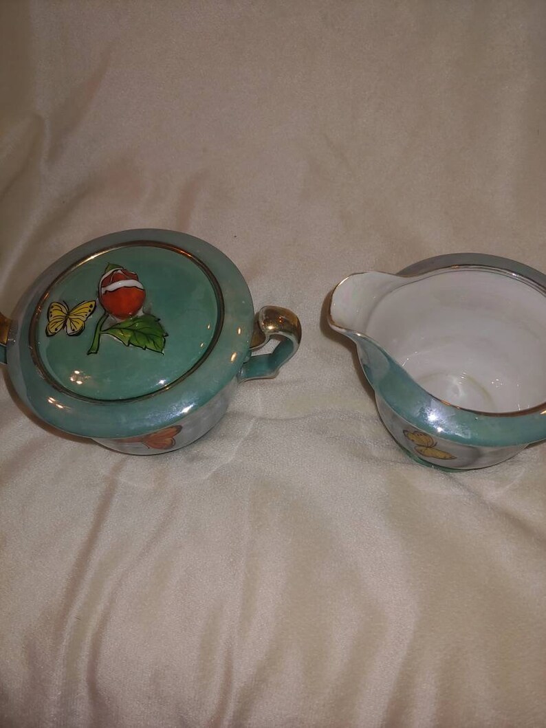 Vintage Sugar Bowl and Creamer Set Moritake Sugar and - Etsy