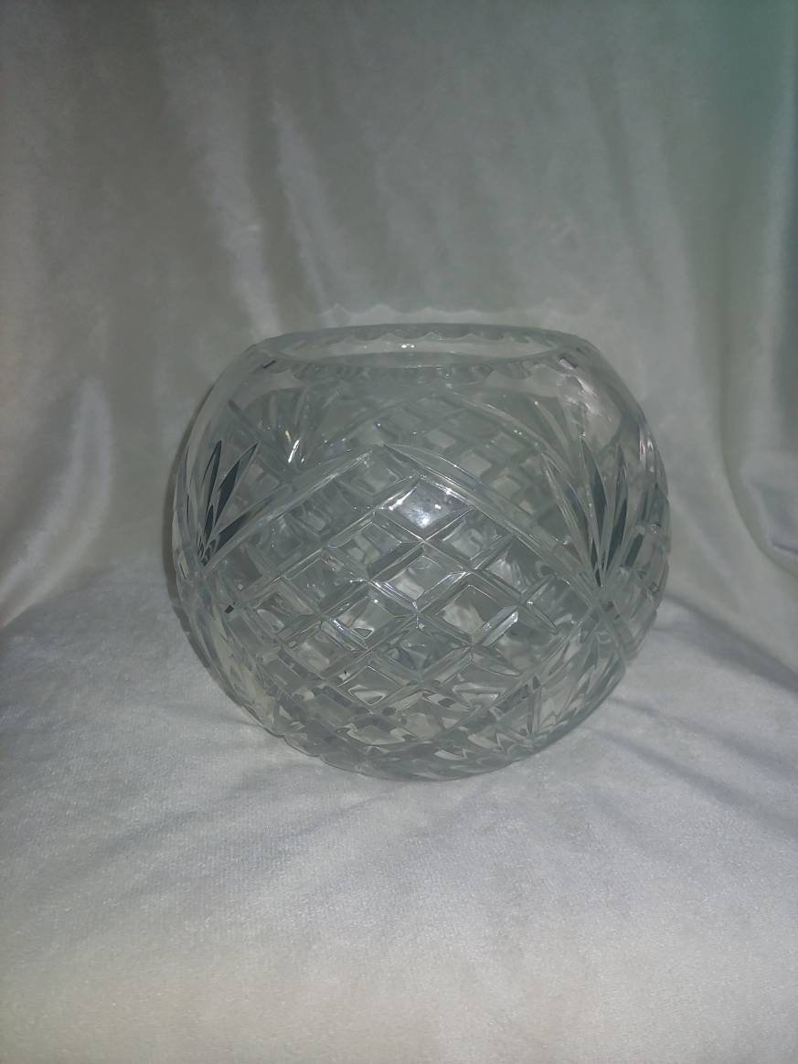 Vintage Crystal Fish Bowl, Crystal Bowl, Vintage Crystal Bowl - Etsy