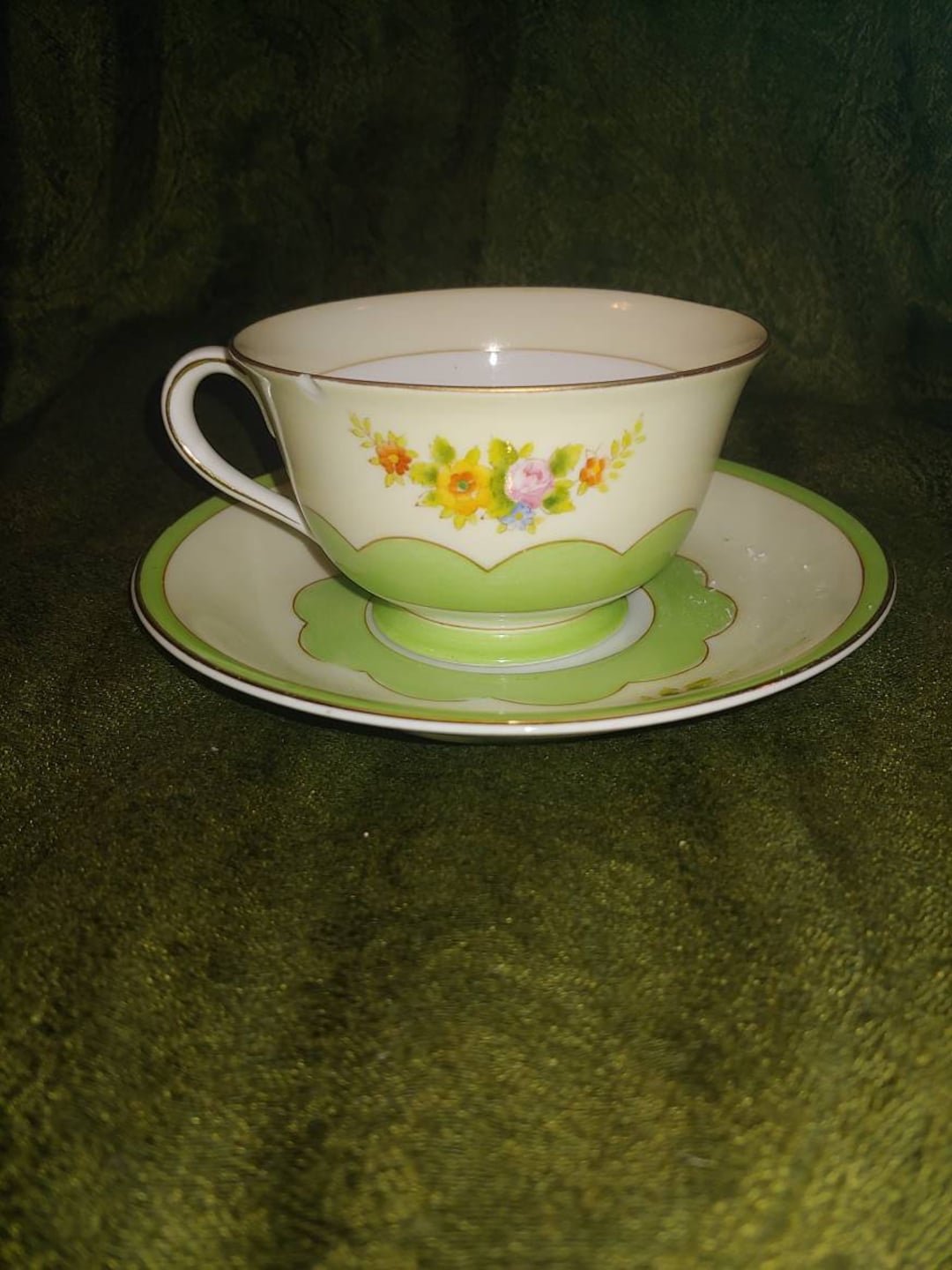 Vintage Moritake Hand-painted in Japan Tea Cup and Saucer, Vintage ...