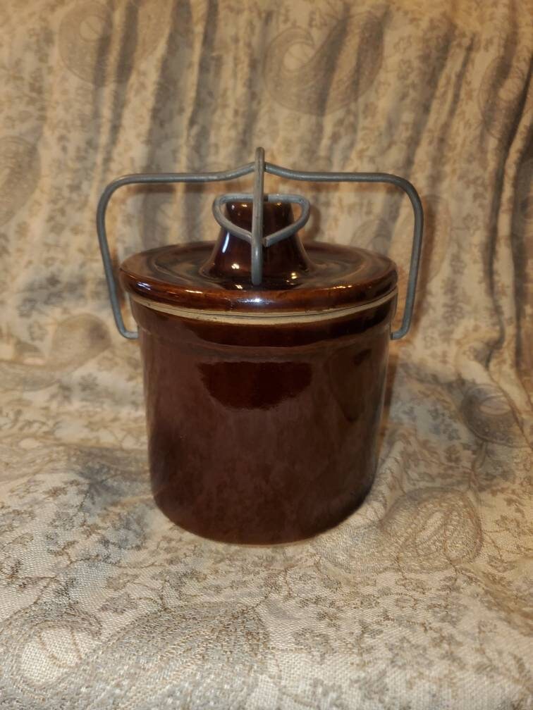 Vintage Crocs, Vintage Crocks. Small Crocks, 2 Vintage Covered Crocks ...