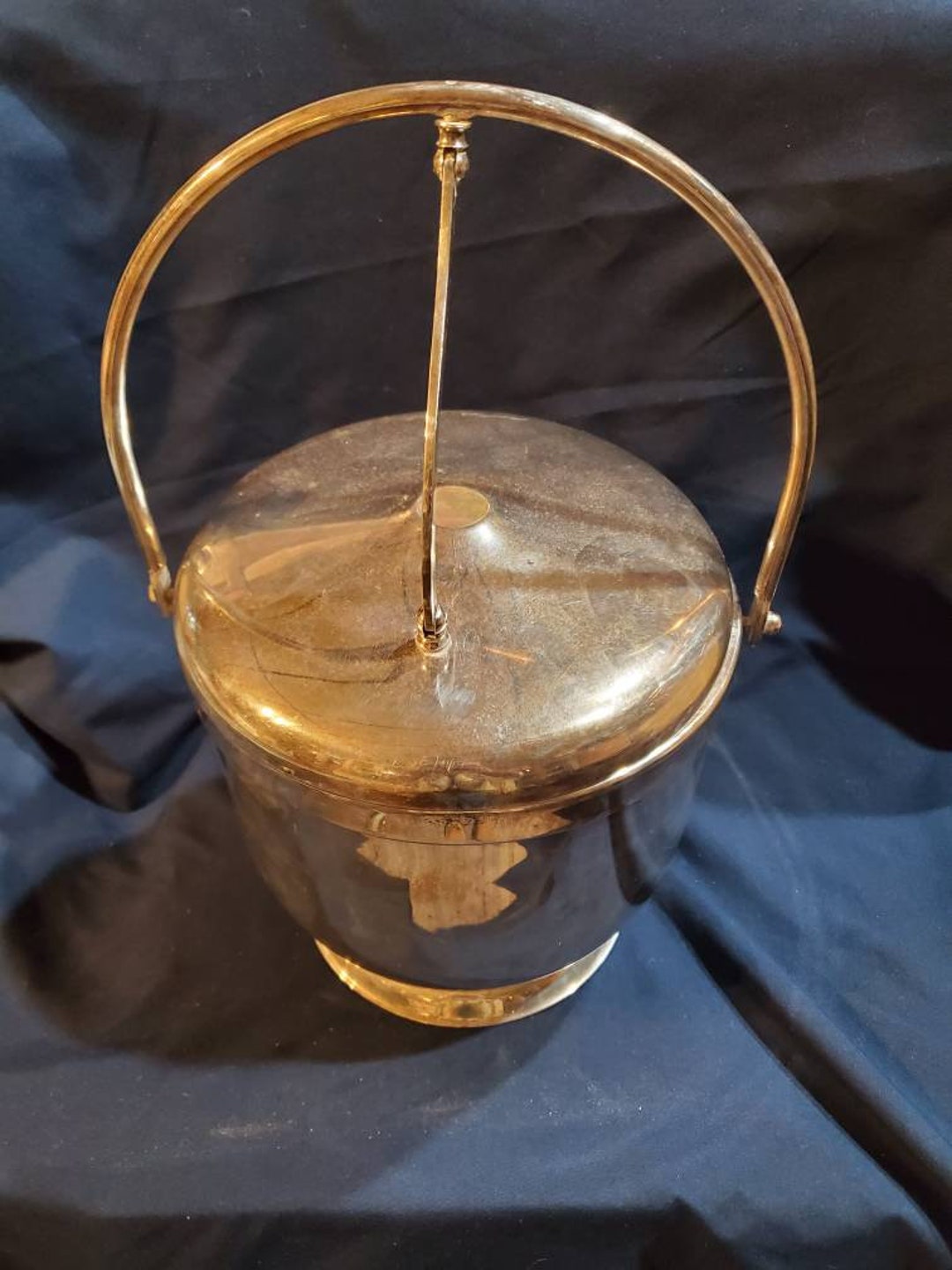 Vintage Sterling Silver Oneida Ice Bucket, With Original Milk Glass ...