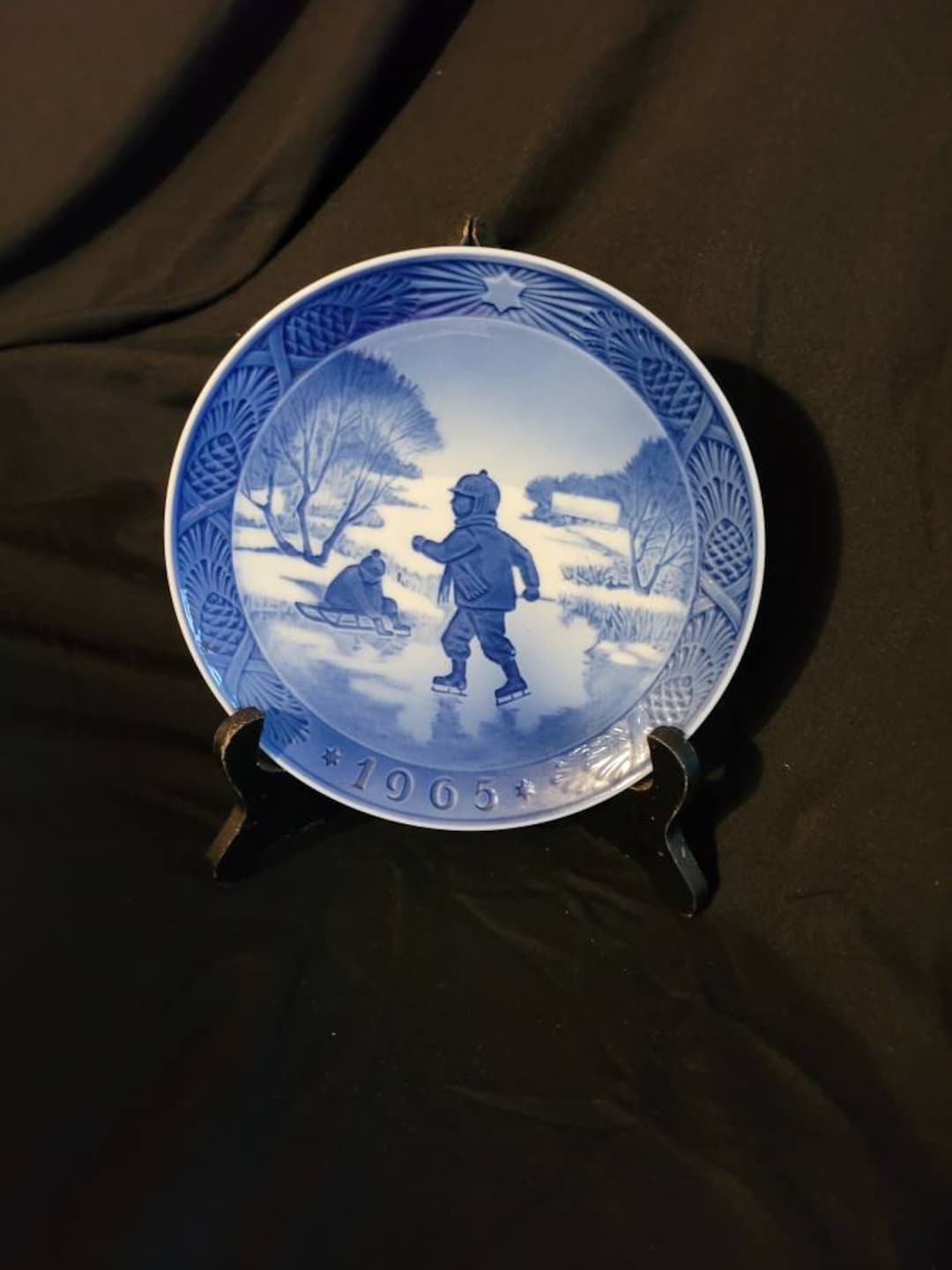 Royal Copenhagen Denmark Plate, Little Skaters - Etsy