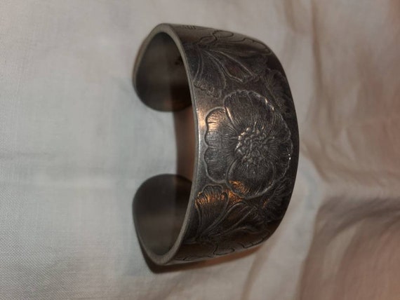 Vintage pewter cuff bracelet, vintage pewter bracelet… - Gem