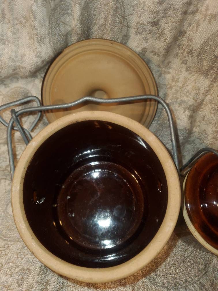 Vintage Crocs, Vintage Crocks. Small Crocks, 2 Vintage Covered Crocks ...