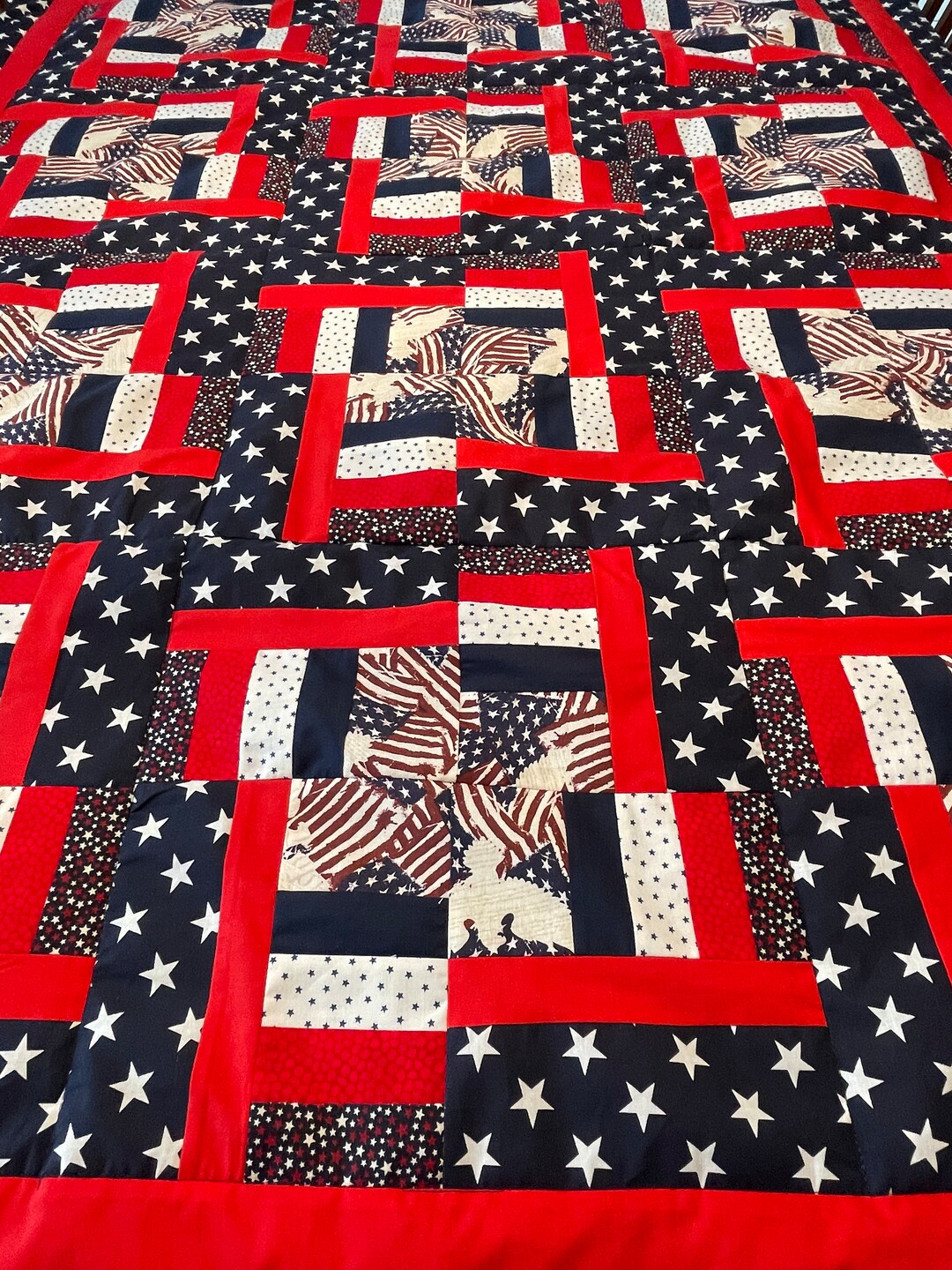 Patriotic Quilt/memorial Day/fourth of July - Etsy