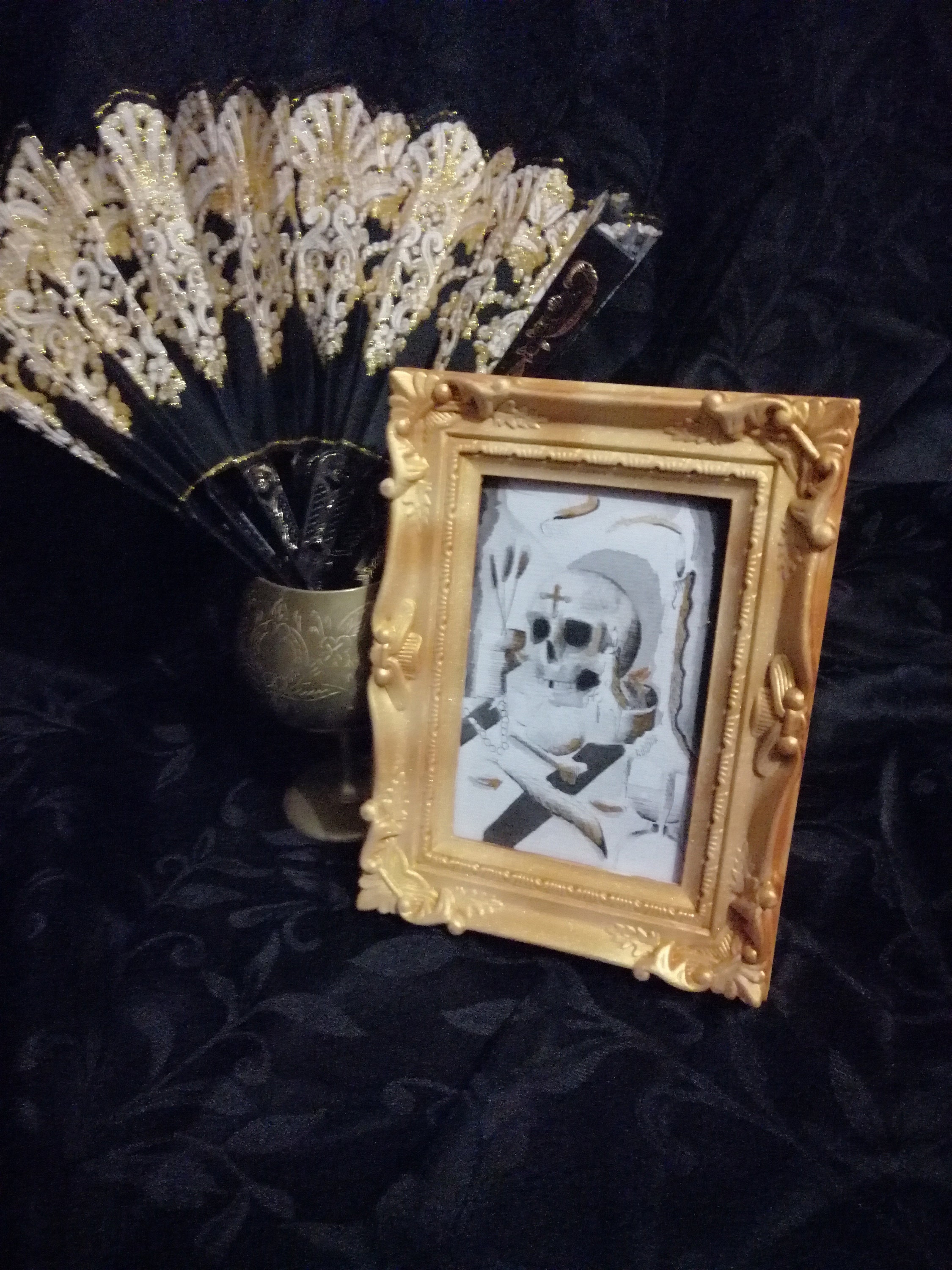 Original Gold 6x4 Framed Gothic Occult Skull Altar Illustration - Etsy