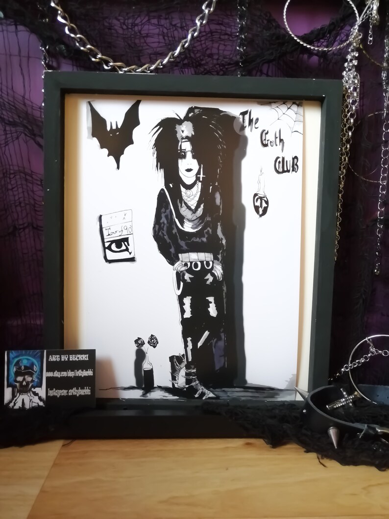 Original A4 Gothic Trad Goth Gothic Rock 90s Inspired Goth Art Printed ...